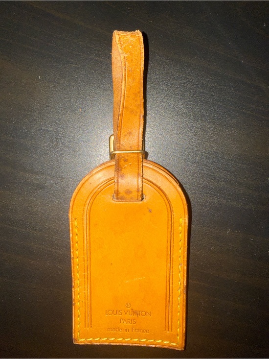 Louis Vuitton | Other | Louis Vuitton Orange Leather Tag With Strap ...